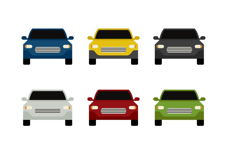 White color of the car in three positions four Vector Image