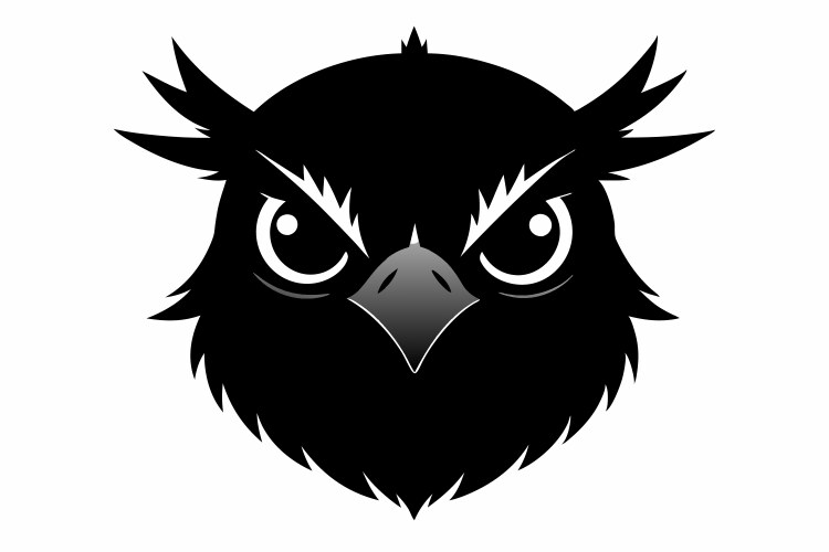 Cuckoo face black silhouette c Royalty Free Vector Image