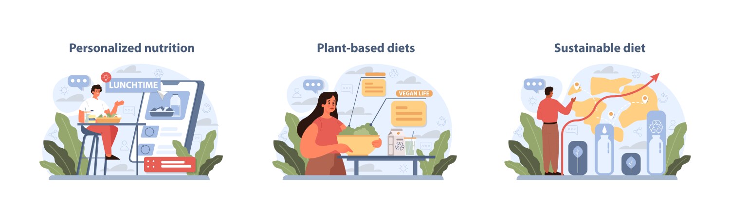 Nutrition tracking concept visualizes Royalty Free Vector