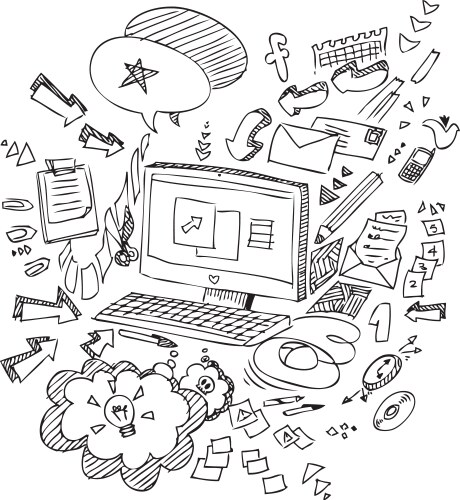 Gadgets doodle set Royalty Free Vector Image - VectorStock