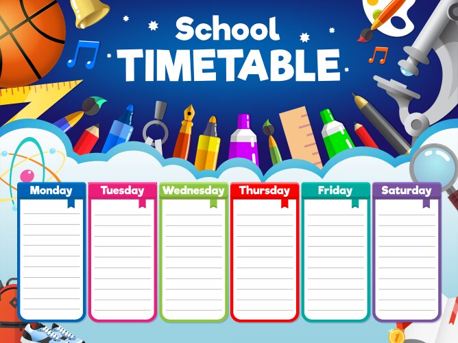 Weekly Time Table Vector Images (over 1,300)