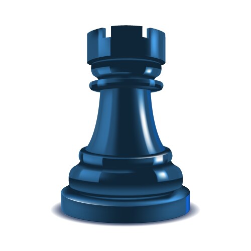 Rook chess piece black and white Royalty Free Vector Image