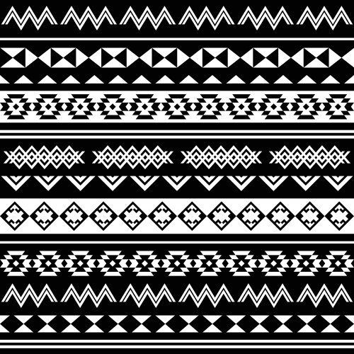 Tribal seamless pattern aztec black and white Vector Image