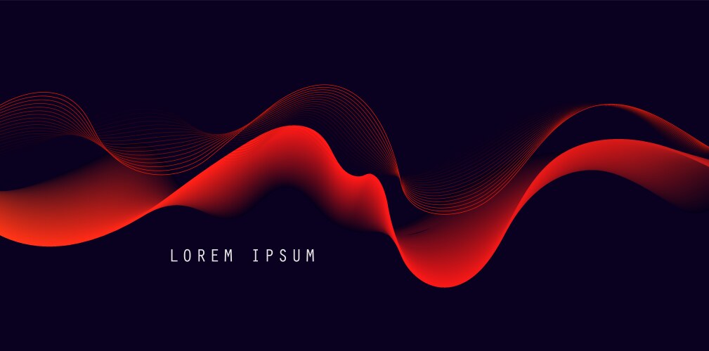 Abstract background with golden waves on a black Vector Image