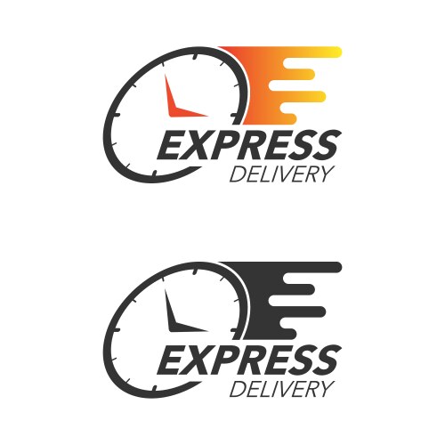 Time clock logo fast express service Royalty Free Vector