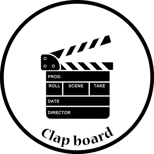 Movie clap board icon Royalty Free Vector Image