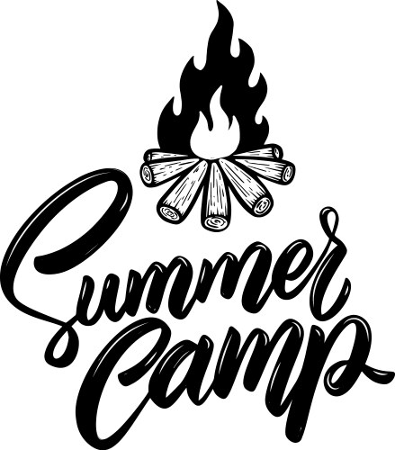 Summer camp handwritten calligraphy Royalty Free Vector