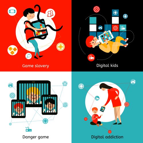 Smartphone and internet addiction infographics Vector Image