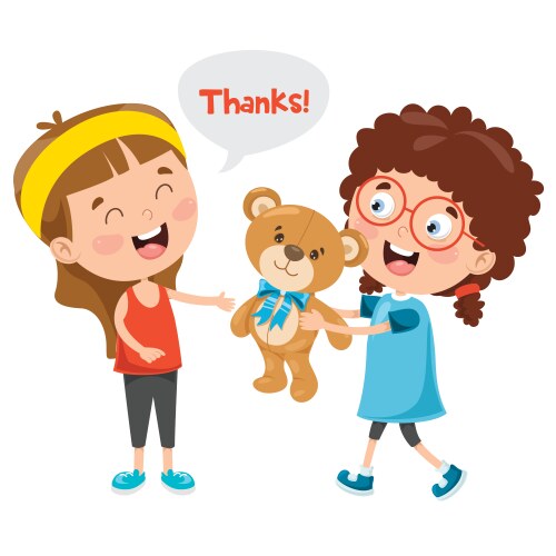 Thank you with cartoon characters – Royalty-Free Vector | VectorStock