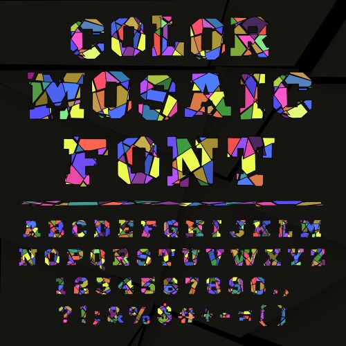 Broken colored alphabet on a light background Vector Image