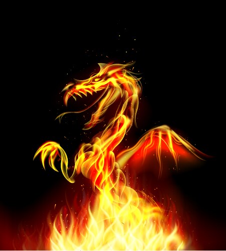 Fire dragon wings Royalty Free Vector Image - VectorStock