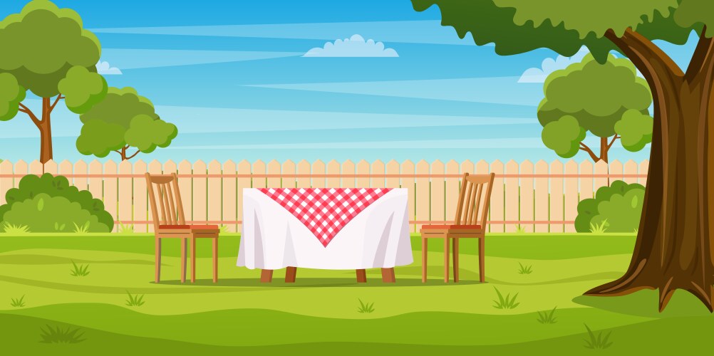Backyard Scene Royalty Free Vector Image - VectorStock