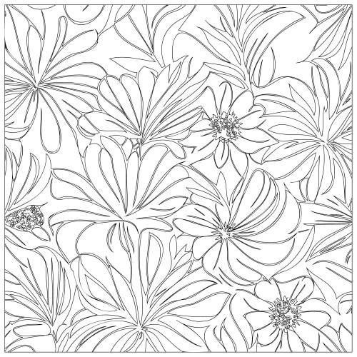 Wildflowers flower pattern outline sketch Vector Image