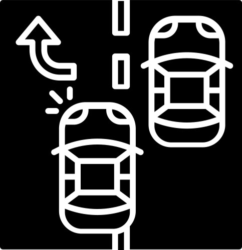Overtaking car icon accident and safety Royalty Free Vector