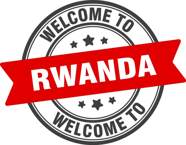 Welcome to rwanda stamp round sign Royalty Free Vector Image