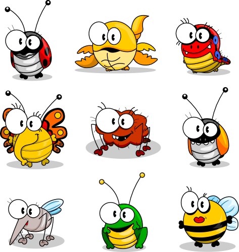 Cartoon insects Royalty Free Vector Image - VectorStock