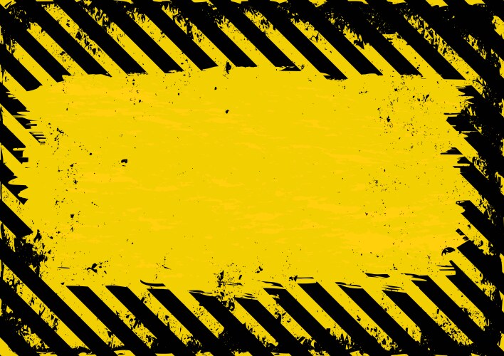Yellow warning background with black stripes Vector Image