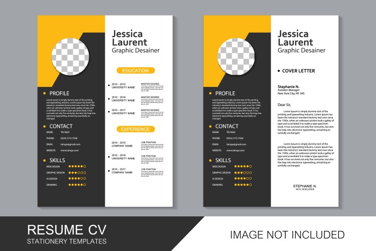 Jessica laurent template design Royalty Free Vector Image