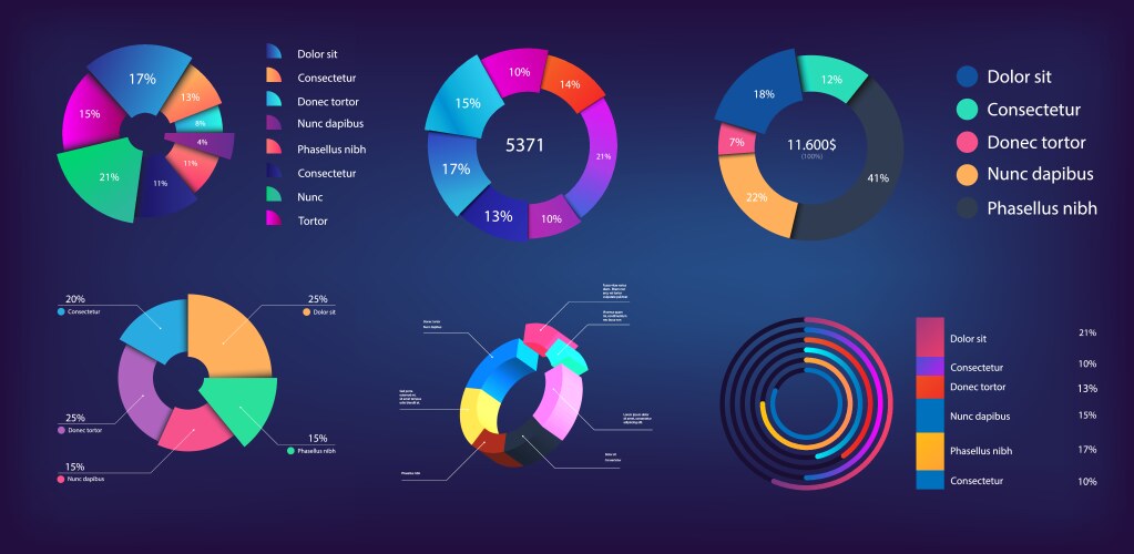 Gradient Pie Chart Vector Images (over 3,200)