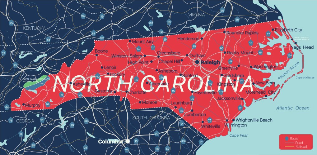 North Carolina State Shape Vector Images (over 450)
