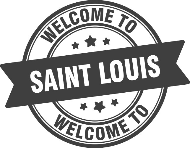 Welcome to saint louis stamp round Royalty Free Vector Image