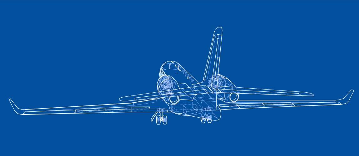 Airplane blueprint Royalty Free Vector Image - VectorStock