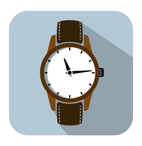 Wristwatch wrist watch flat icon for apps Vector Image