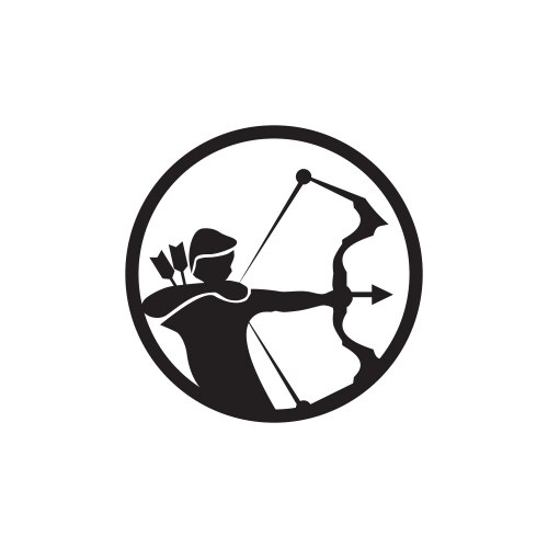 Archer man logo design template Royalty Free Vector Image