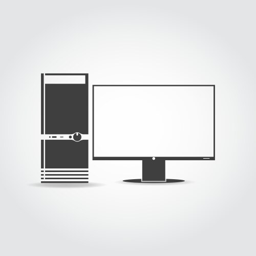 Desktop gaming pc line icon Royalty Free Vector Image