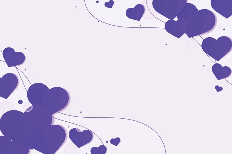 Dangling hearts purple background Royalty Free Vector Image