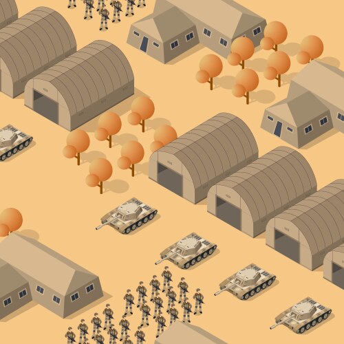 Background 3d army armed troop isometric armed Vector Image