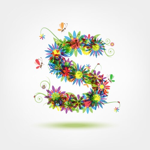 Floral letter for your design Royalty Free Vector Image