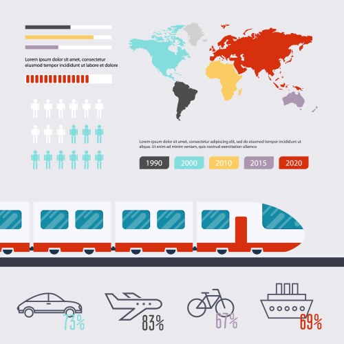 Color infographic transport scheme Royalty Free Vector Image