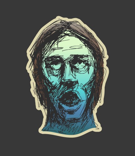 Cartoon screaming zombie with an arrow in the head