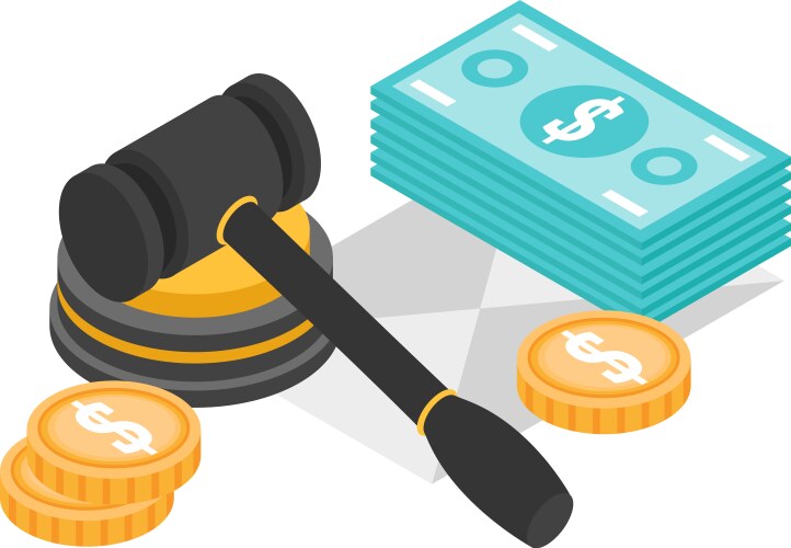 Corruption justice isometric composition Vector Image