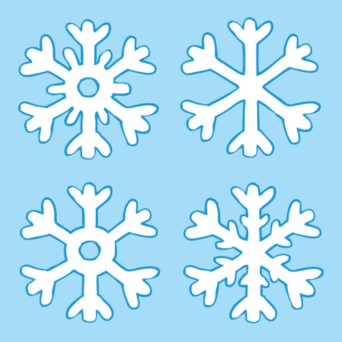Cartoon snowflakes collection 1 Royalty Free Vector Image