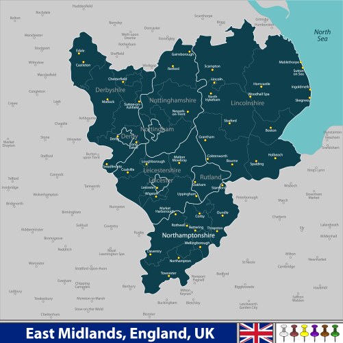 Modern map - west midlands metropolitan county Vector Image