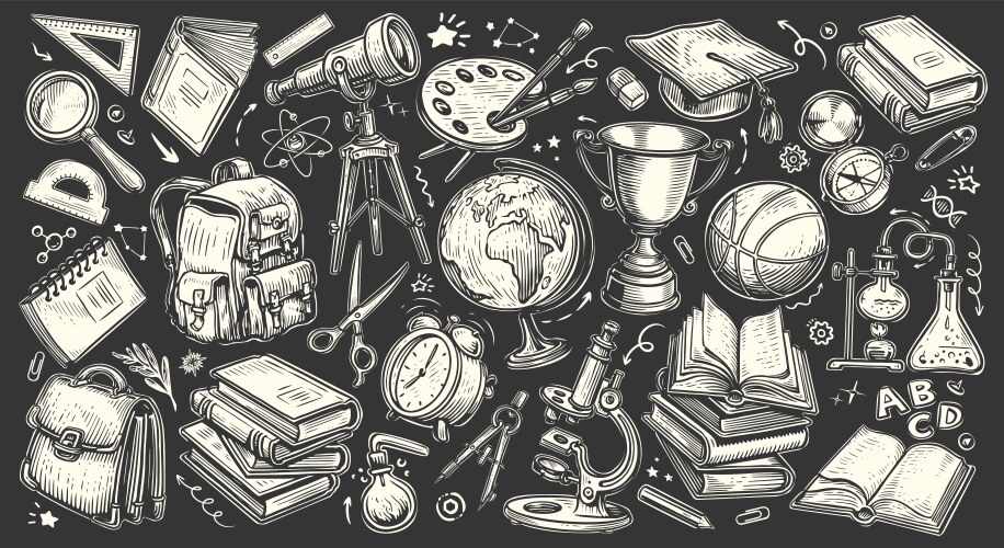 Set of school supplies Royalty Free Vector Image