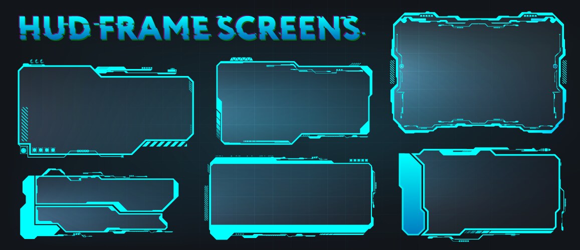 Hud futuristic info boxes and interface borders Vector Image