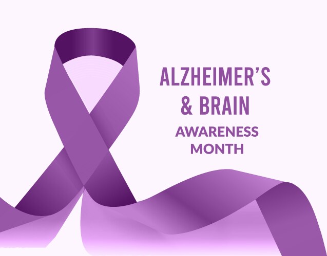Alzheimers and brain awareness month in june Vector Image