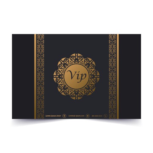 Luxury dark vip card in ornament texture Vector Image