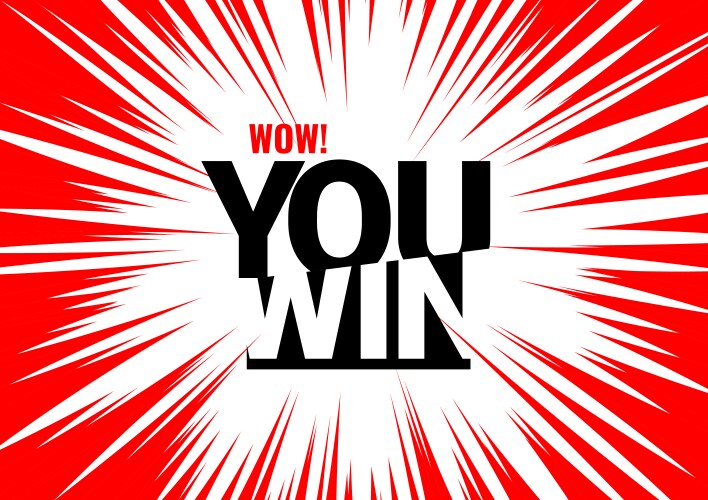 You win word concept on a pink background Vector Image
