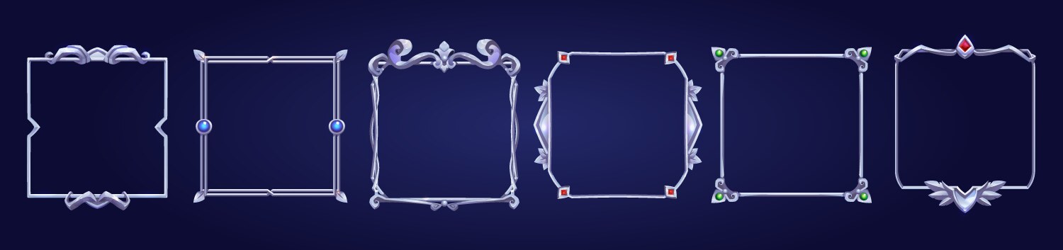 Stream Overlay Mmo Game Menu Neon Space Ui Vector Image