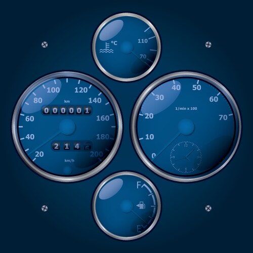 Car dashboard gauges template Royalty Free Vector Image