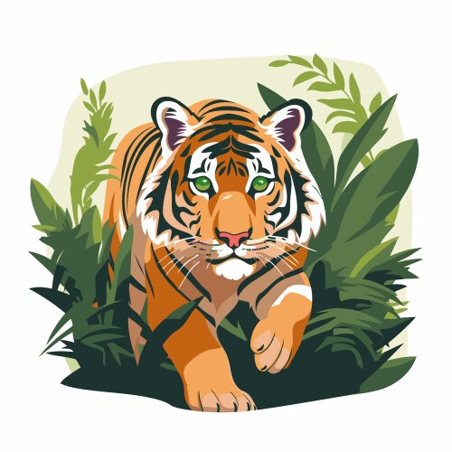 Tiger in the jungle of a wild animal Royalty Free Vector