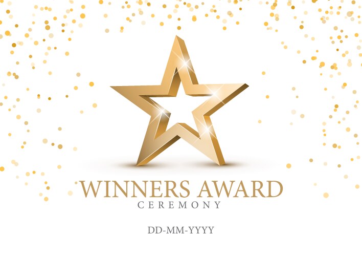 Award certificate with a star design in blue Vector Image