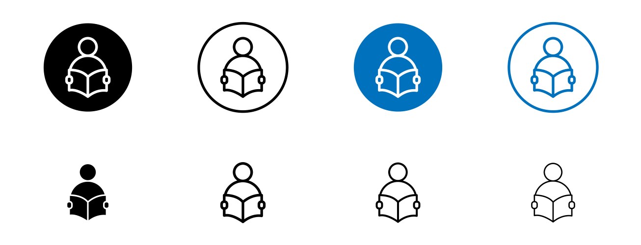 Book open reader icon Royalty Free Vector Image