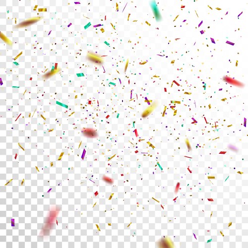Colorful confetti on transparent background Vector Image