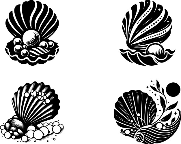 Pearl Outline Seashell Vector Images (over 2,000)