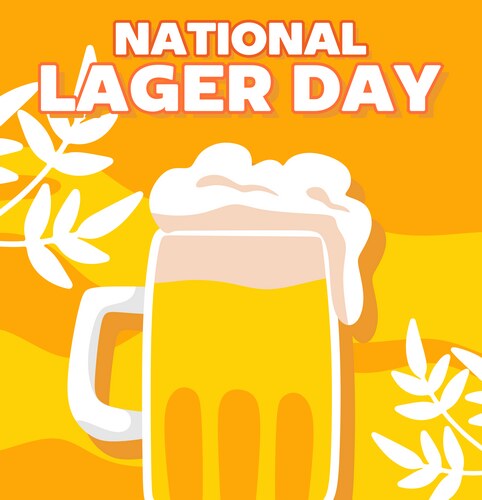 National lager day with delicious Royalty Free Vector Image